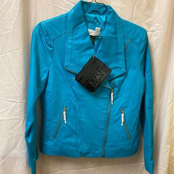 IMAN | Jackets & Coats | Nwt Iman Womens Buttery Soft Leather Moto ...